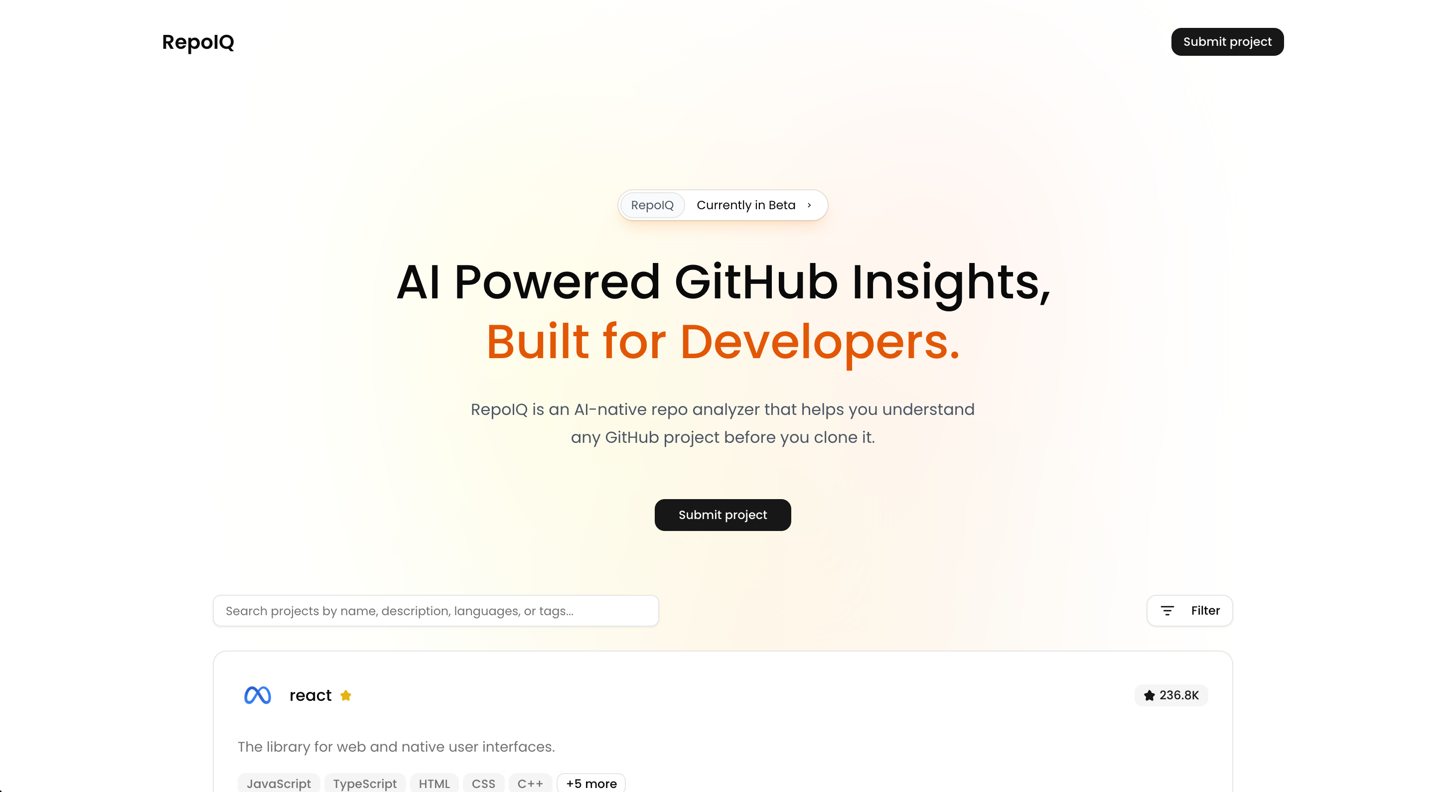RepoIQ - AI-Powered GitHub Insights, Built for Developers